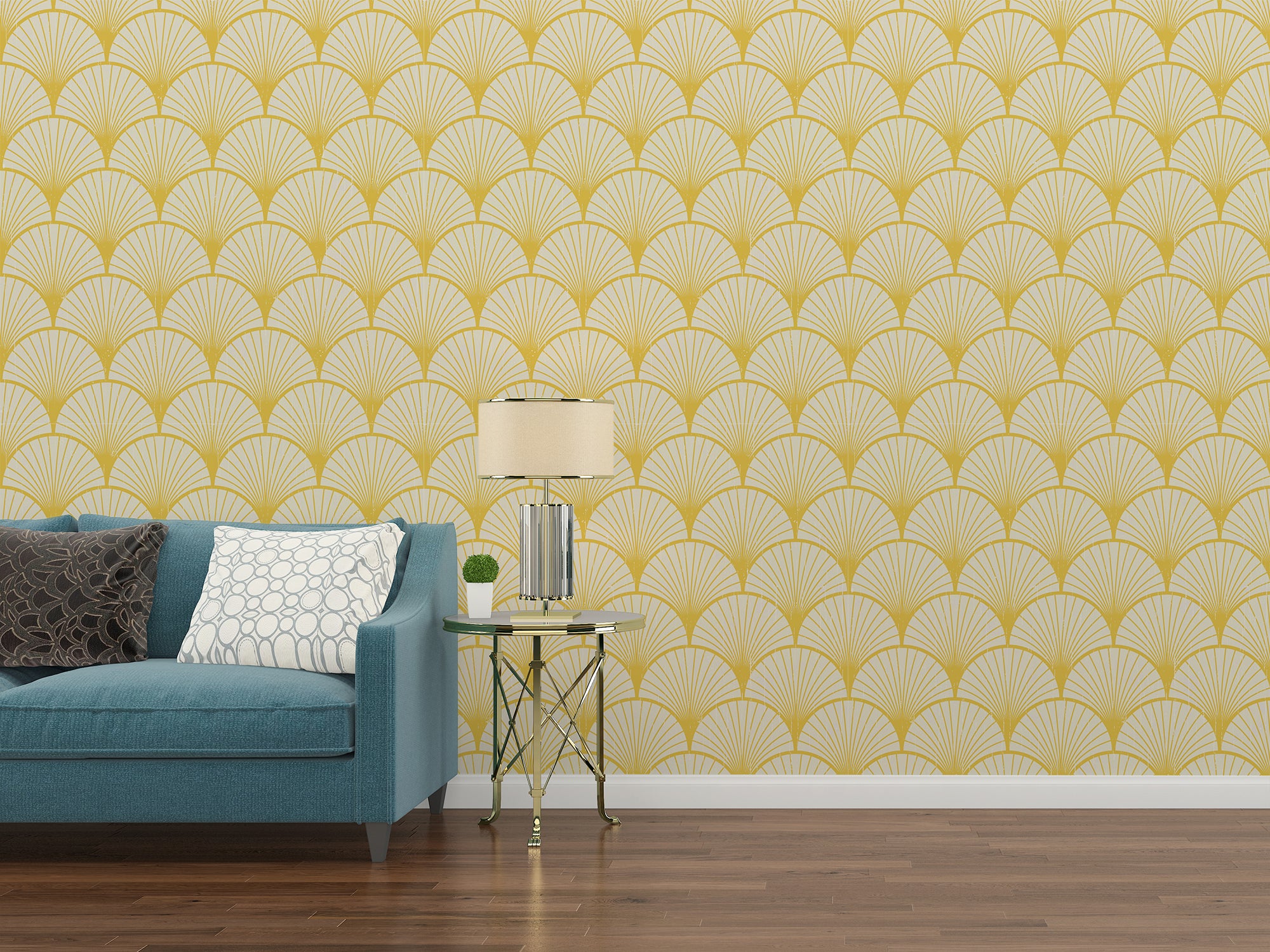 Yellow Art Deco Tiles Wallpaper | Peel&Paper – Peel & Paper