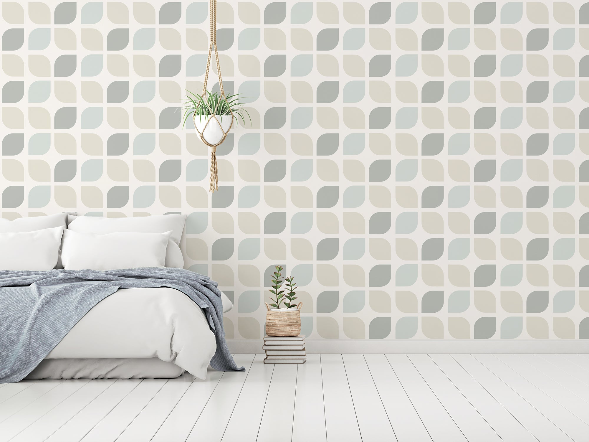 Retro Pastel Oval Shaped Squares Wallpaper | Peel & Paper