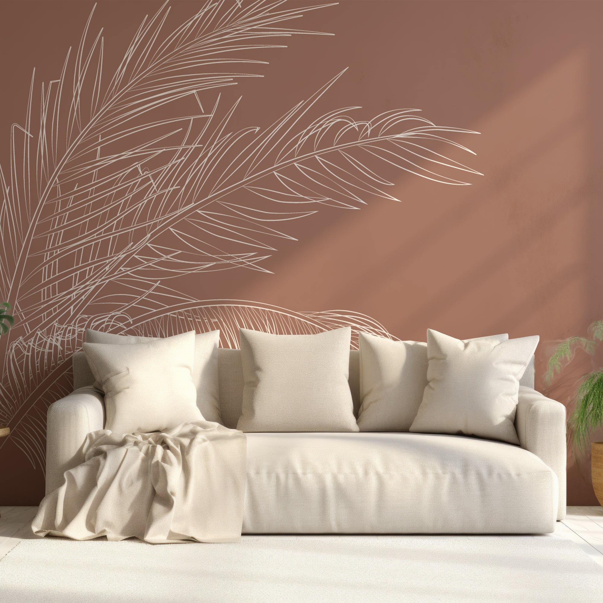 Pink Palm Leaf Removable Peel and Stick Wallpaper | Peel&Paper – Peel ...