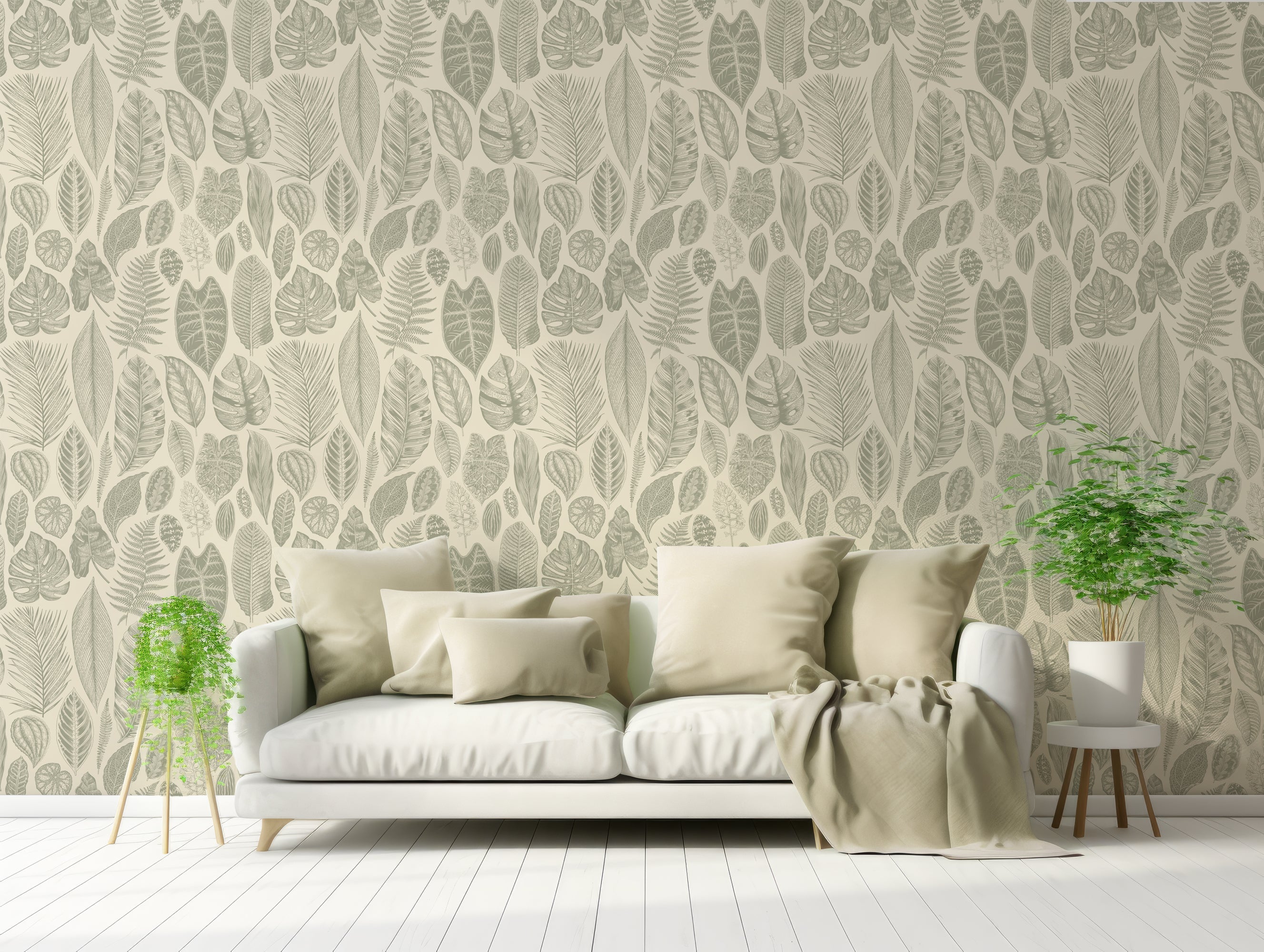 Large Botanical Leaves Wallpaper | Peel&Paper – Peel & Paper