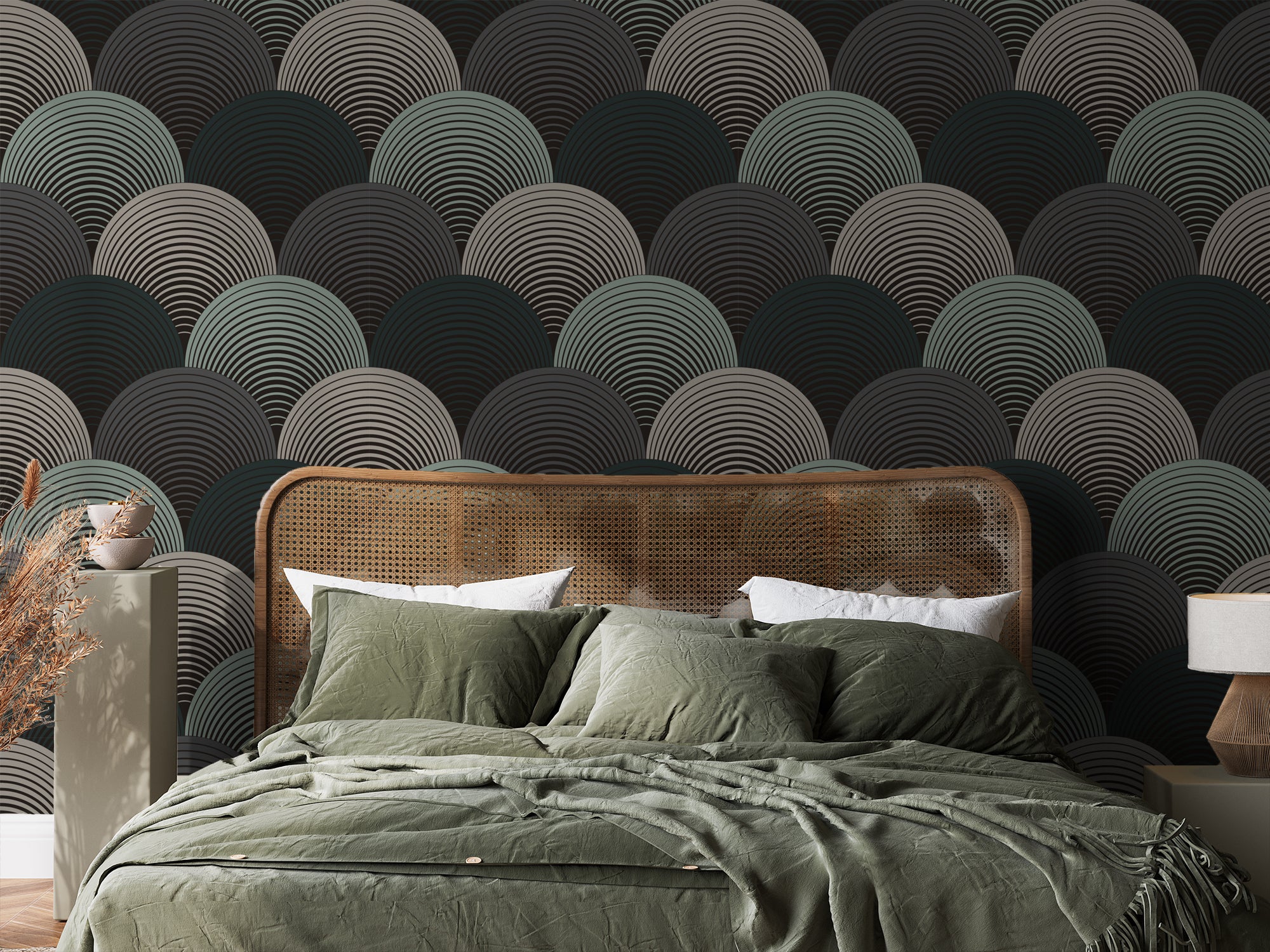 Green Abstract Circles Wallpaper | Peel&Paper – Peel & Paper