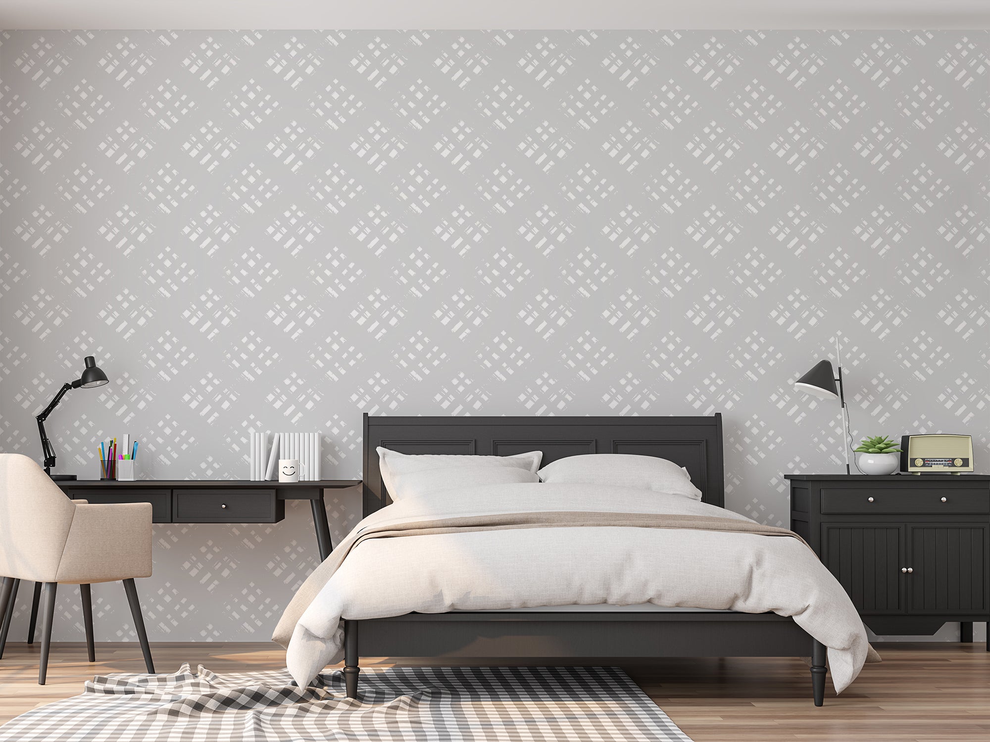 Grey Diagonal Squares Wallpaper | Peel&Paper – Peel & Paper