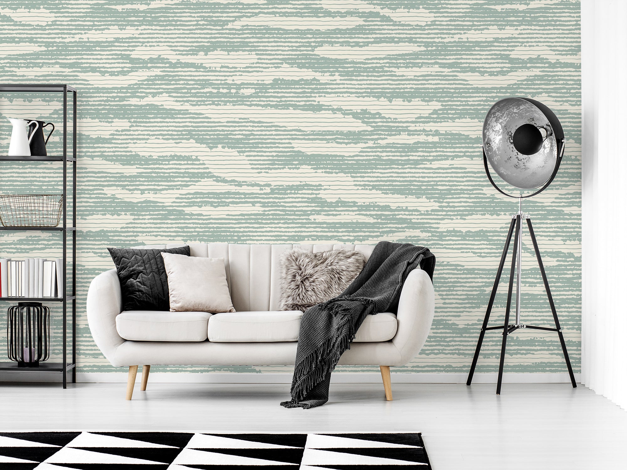 Rustic Textured Grunge Stripes Green Wallpaper | Peel&Paper – Peel & Paper