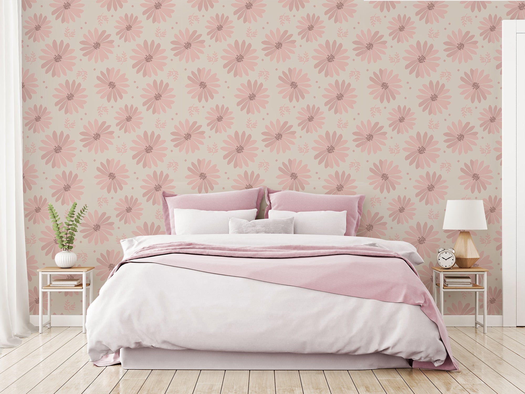 Blooming Daisy Flower Wallpaper | Peel&Paper – Peel & Paper